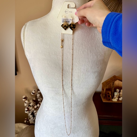 Cato | Jewelry | Nwt Cato Necklace Earrings Set Gold Tortoise Shell ...